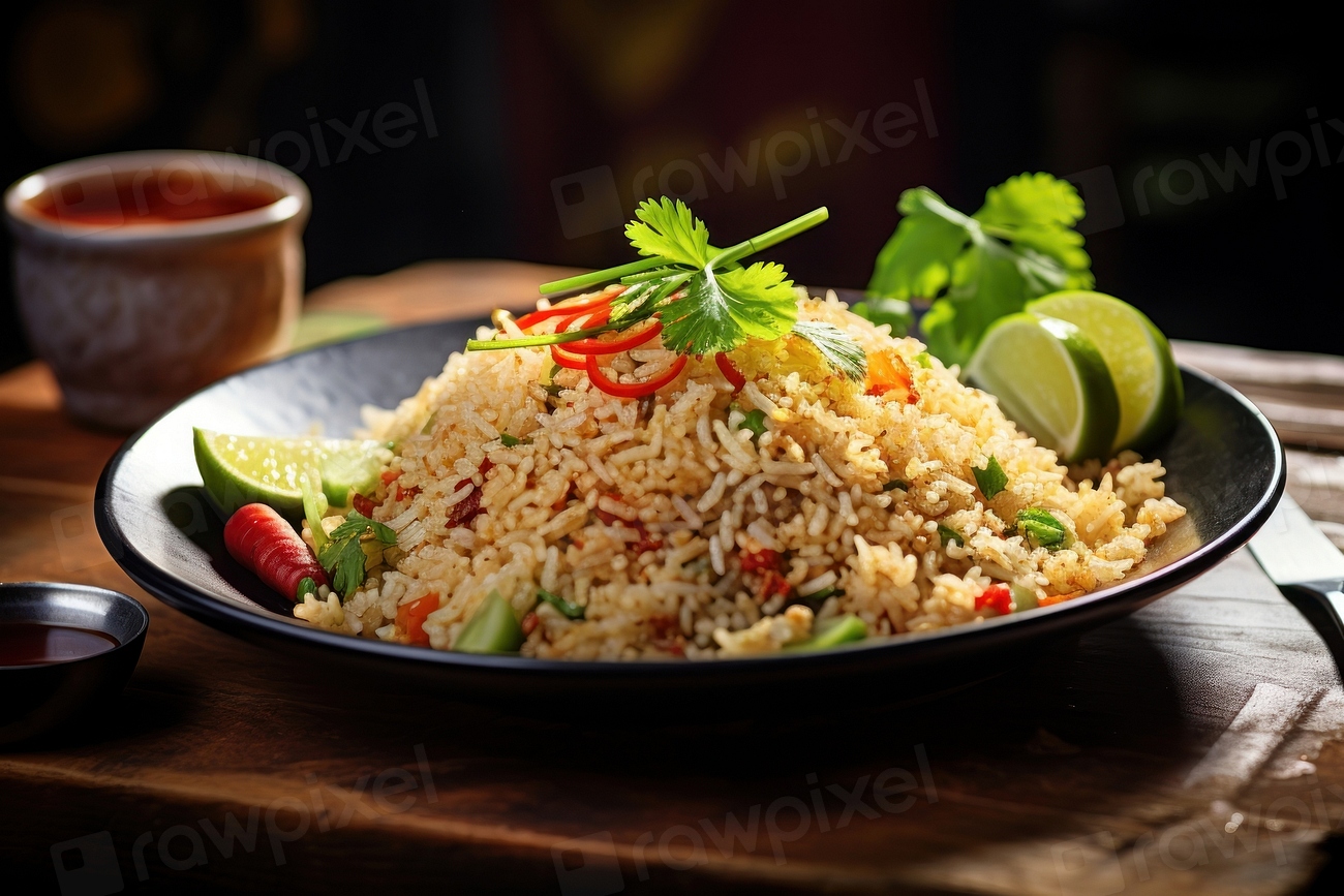 Thai fried rice plate food | Premium Photo - rawpixel