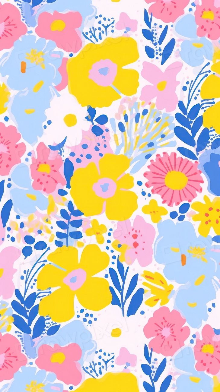 Flower pattern art wallpaper. AI | Free Photo Illustration - rawpixel