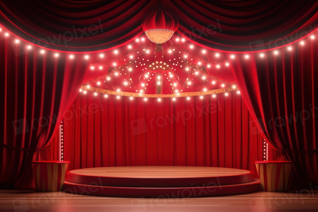 Circus stage lighting curtain theater. | Premium Photo Illustration ...