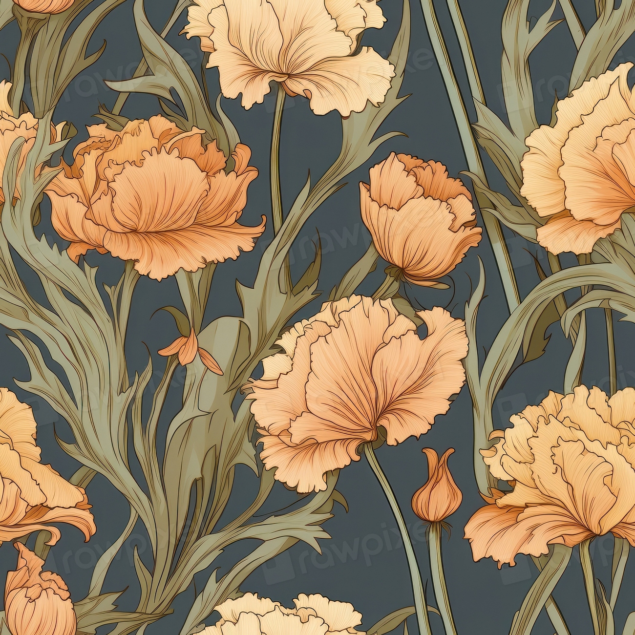 Carnations wallpaper pattern plant | Premium Photo Illustration - rawpixel