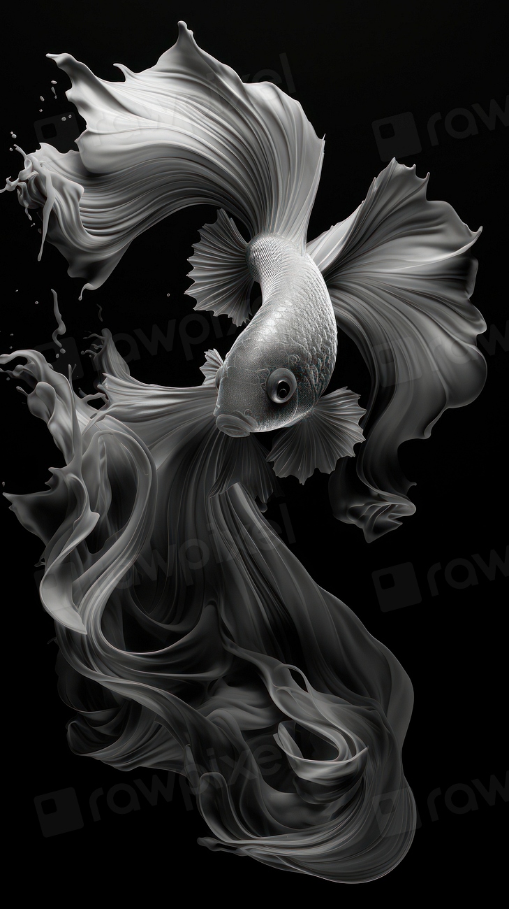 Monochrome betta fish black accessories | Premium Photo - rawpixel