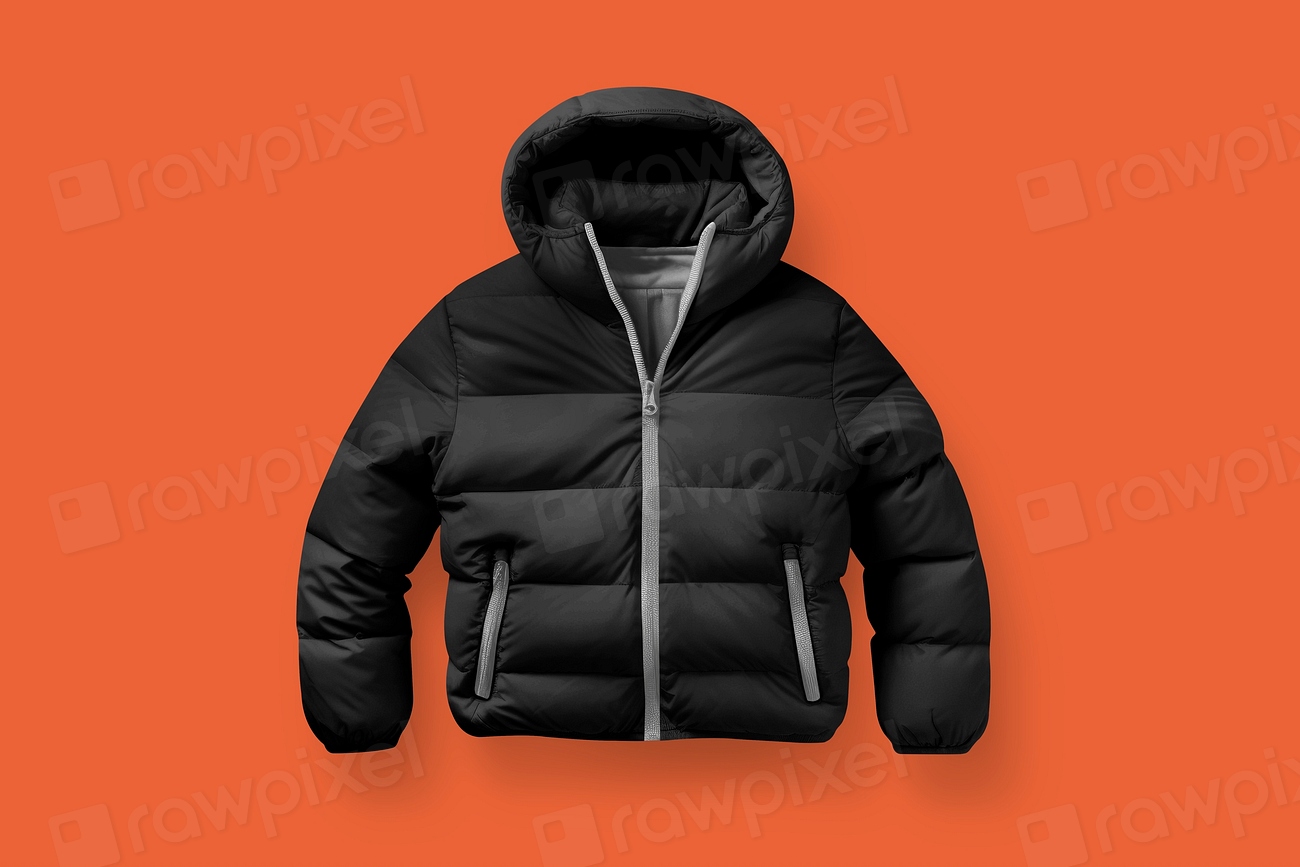 Black puffer jacket mockup psd | Premium PSD Mockup - rawpixel