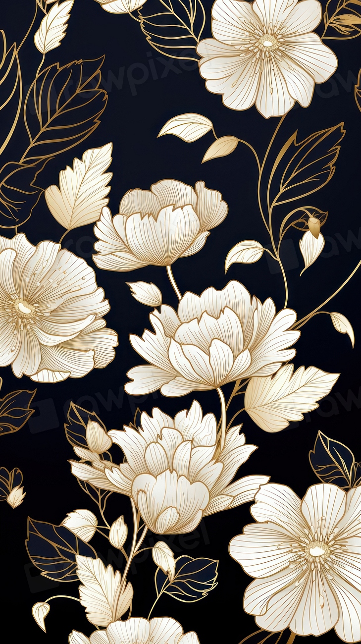 Flower pattern black backgrounds chandelier. | Premium Photo ...