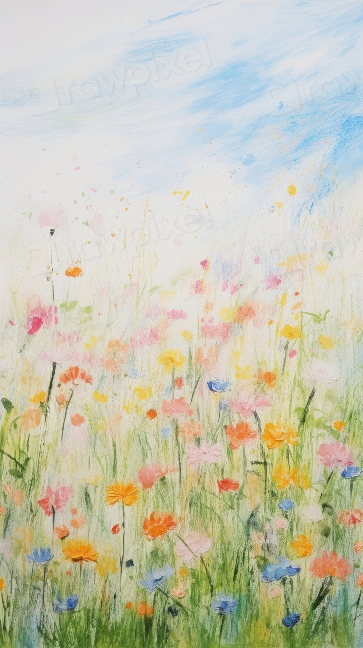 Spring meadow backgrounds grassland painting. | Premium Photo ...