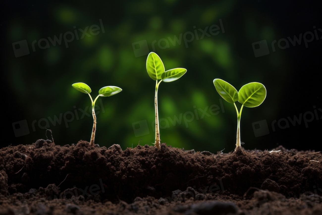 3 growing small plants order | Free Photo - rawpixel