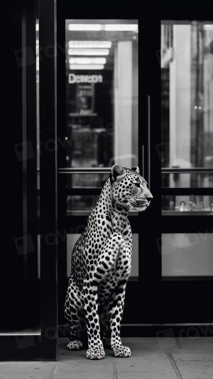 cheetah front shop city wildlife | Free Photo - rawpixel