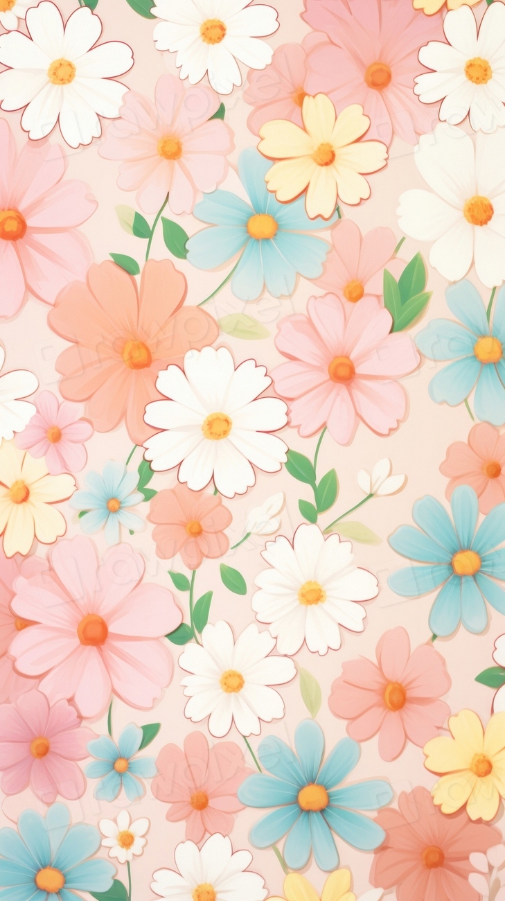 Mini flowers wallpaper pattern petal. | Free Photo Illustration - rawpixel
