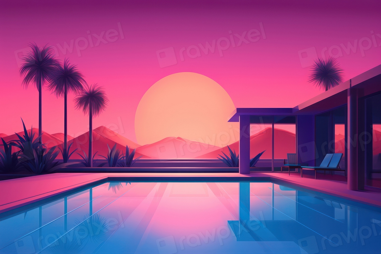 Pool villa border architecture outdoors | Premium Photo Illustration ...