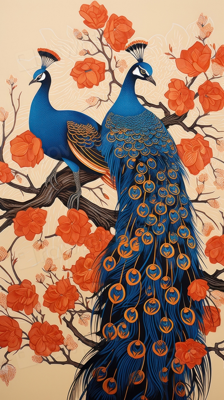 Peacocks drawing animal nature. | Premium Photo Illustration - rawpixel