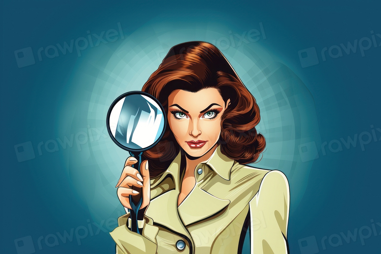 Detective woman holding magnifying glass | Free Photo Illustration ...