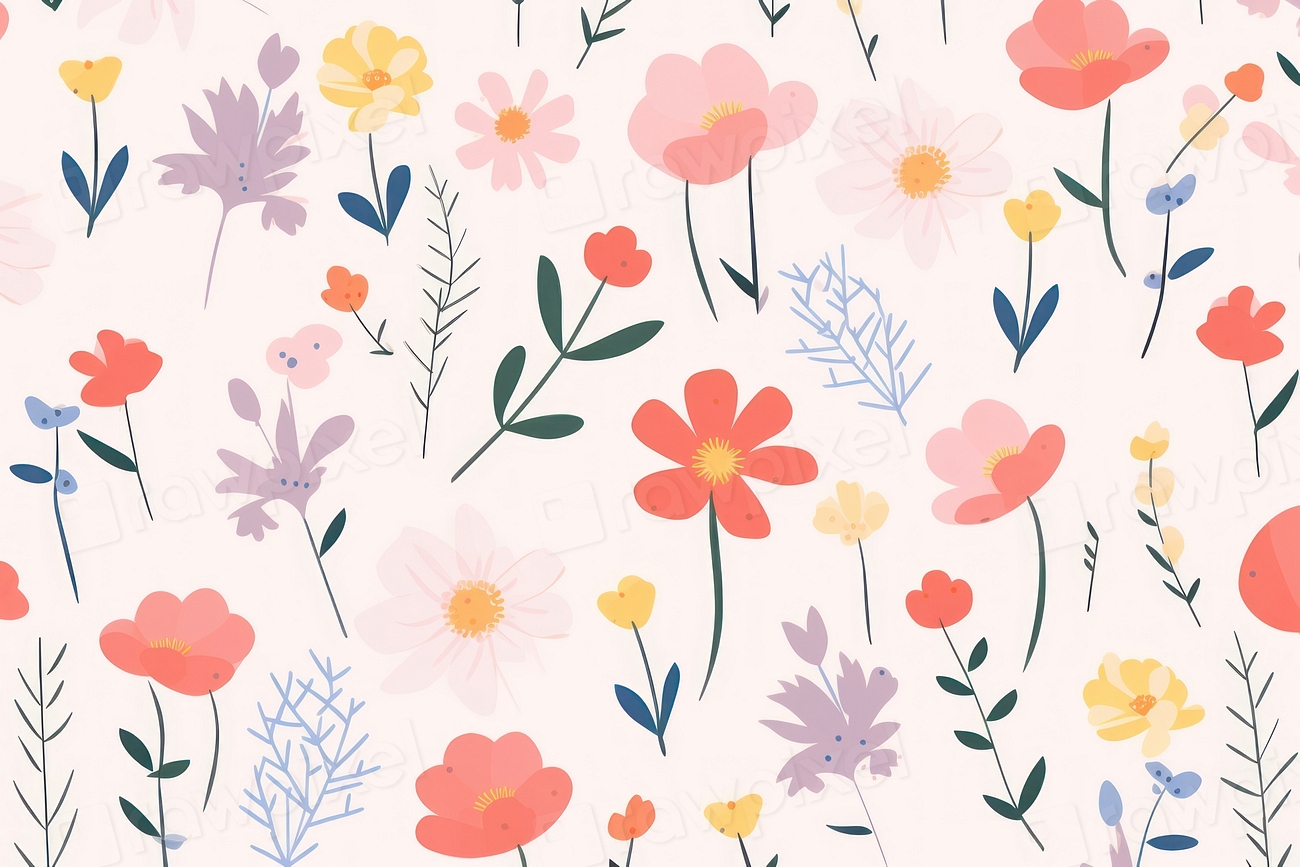 Flower pattern backgrounds plant. AI | Free Photo Illustration - rawpixel