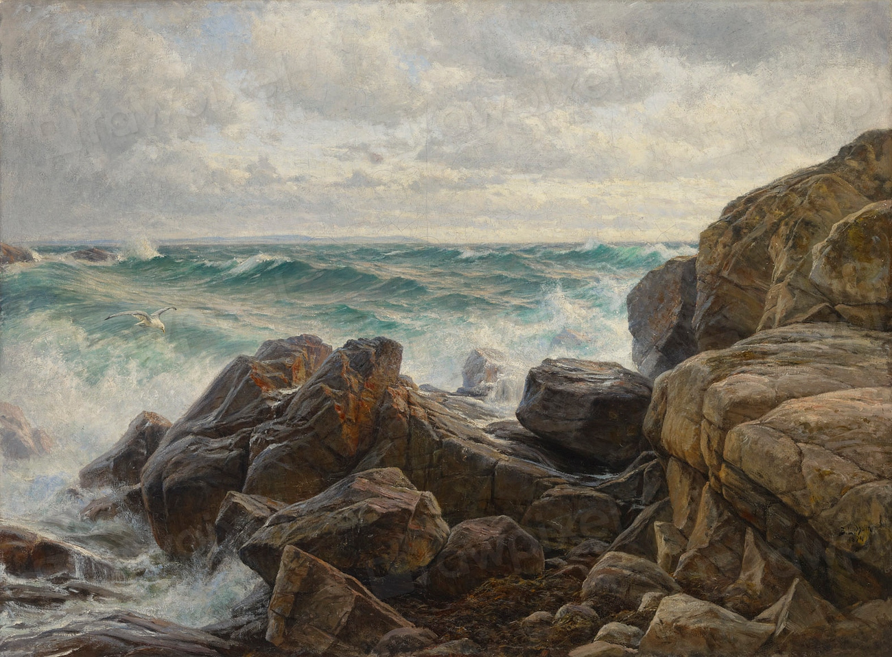 Kattegat storm, 1894, Berndt Lindholm | Free Photo Illustration - rawpixel