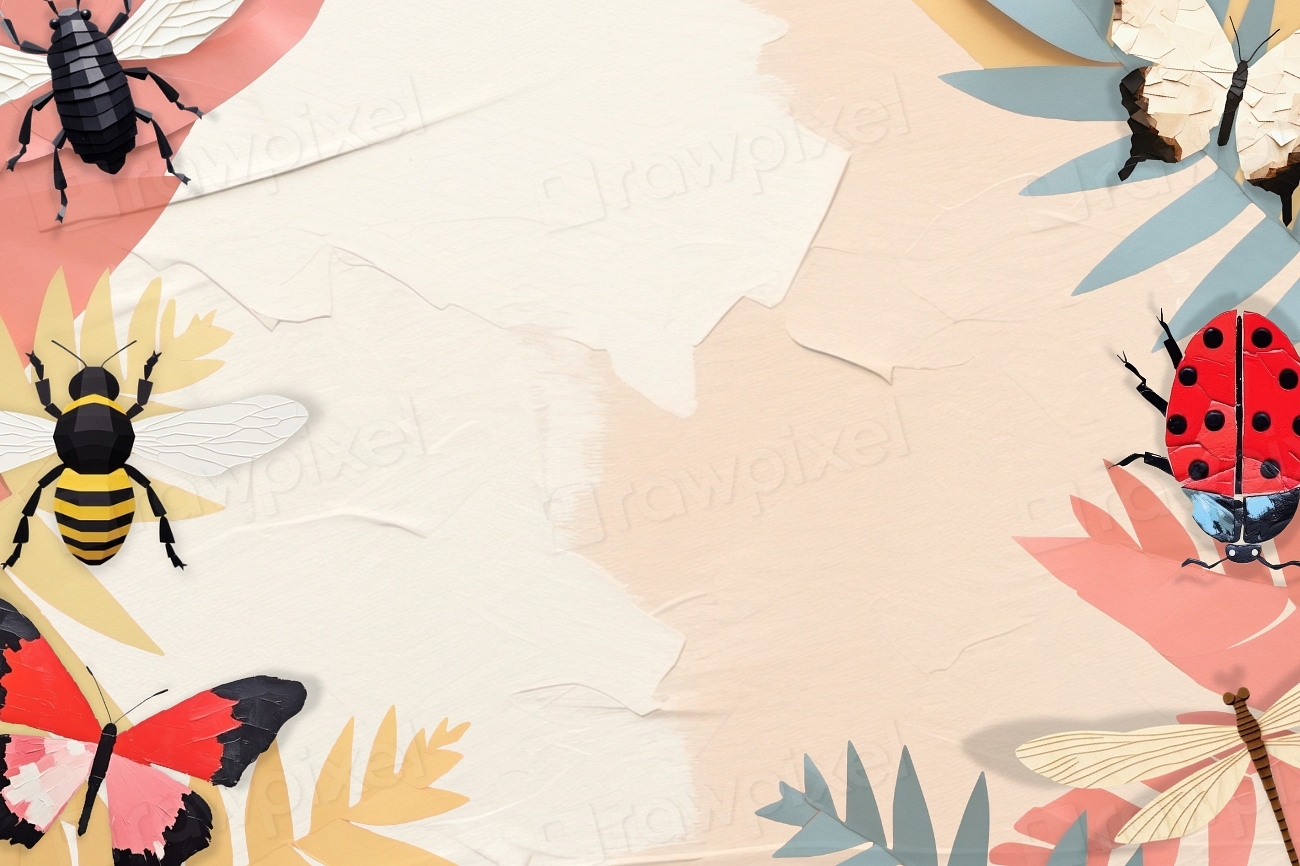 Aesthetic insects botanical, paper craft | Free Photo Illustration ...