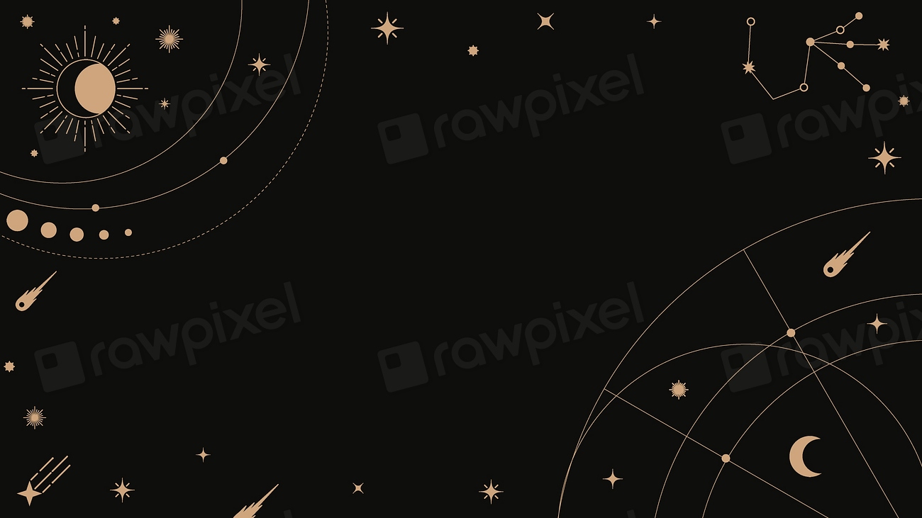 Astrology frame desktop wallpaper, gold | Premium PSD - rawpixel