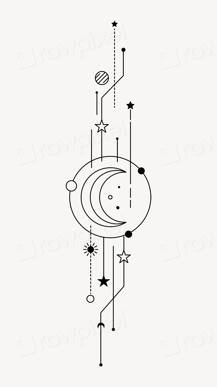 Moon line art phone wallpaper, | Premium Vector - rawpixel