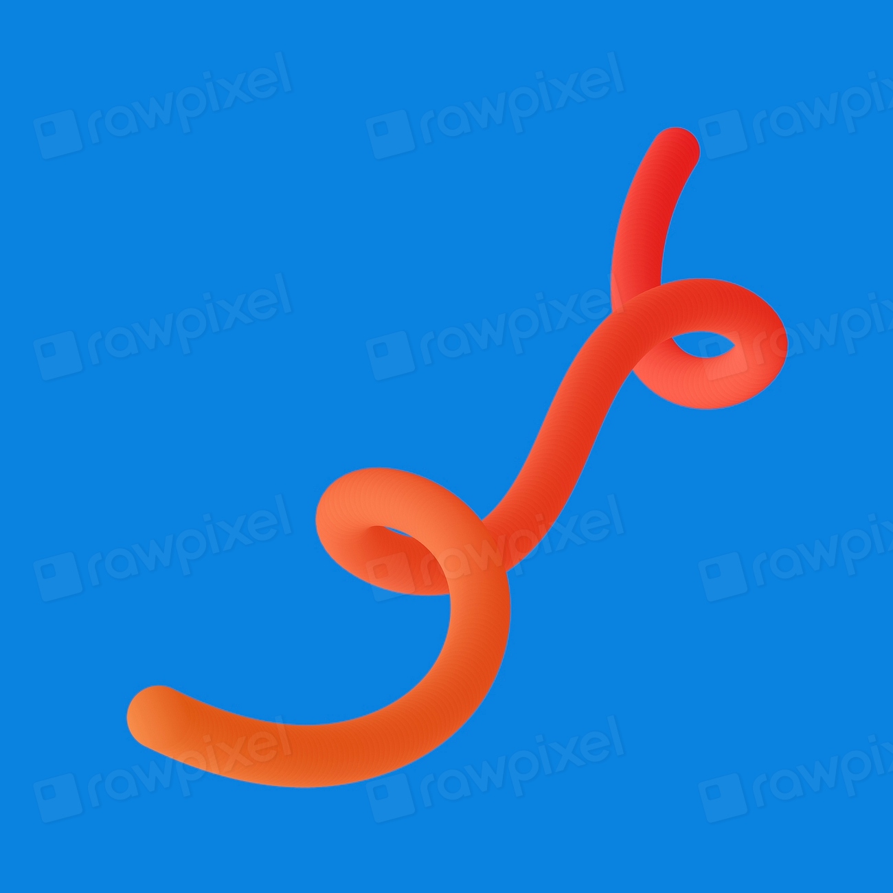 Red squiggle 3D render shape | Free Photo - rawpixel