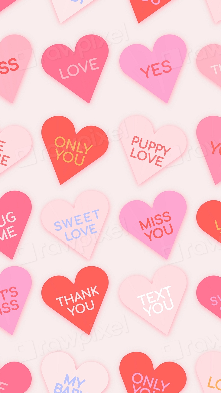 Heart pattern phone wallpaper cute | Free Photo - rawpixel
