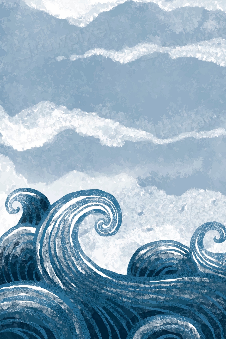 Ocean wave curl background painting | Premium Photo - rawpixel