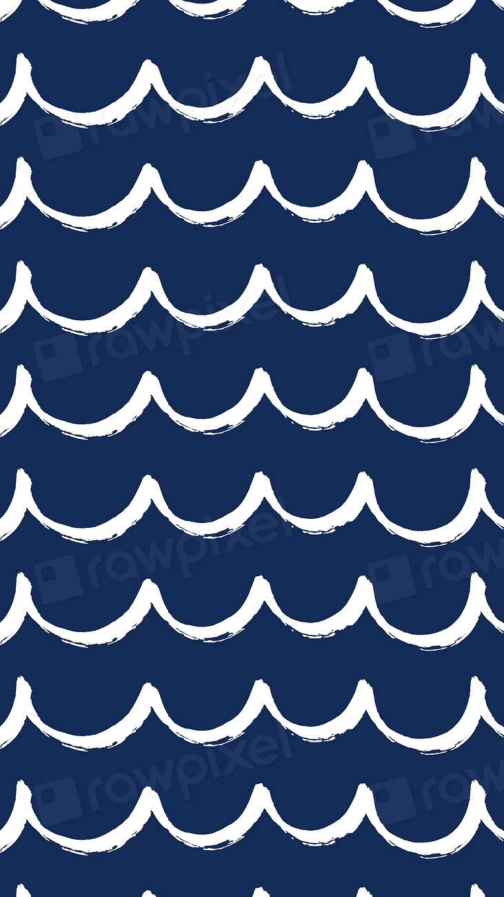 Blue iPhone wallpaper cute wave | Free Photo - rawpixel