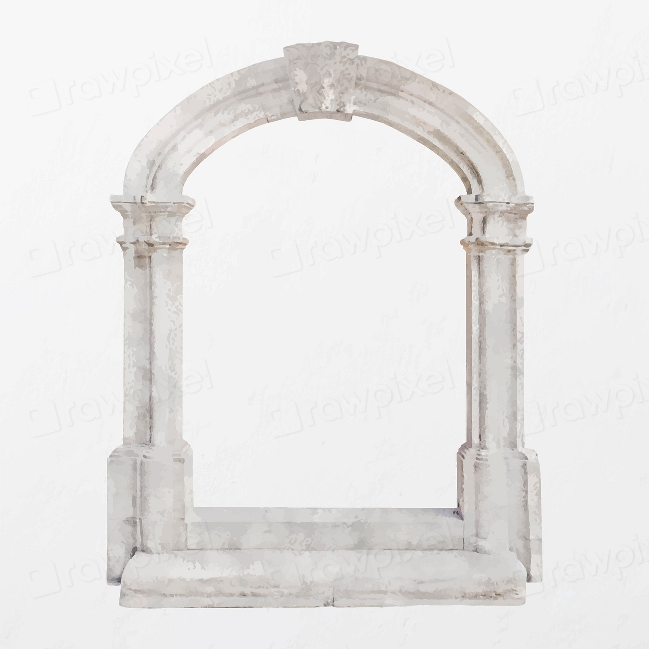 Greek window frame clipart, watercolor | Premium Vector Illustration ...