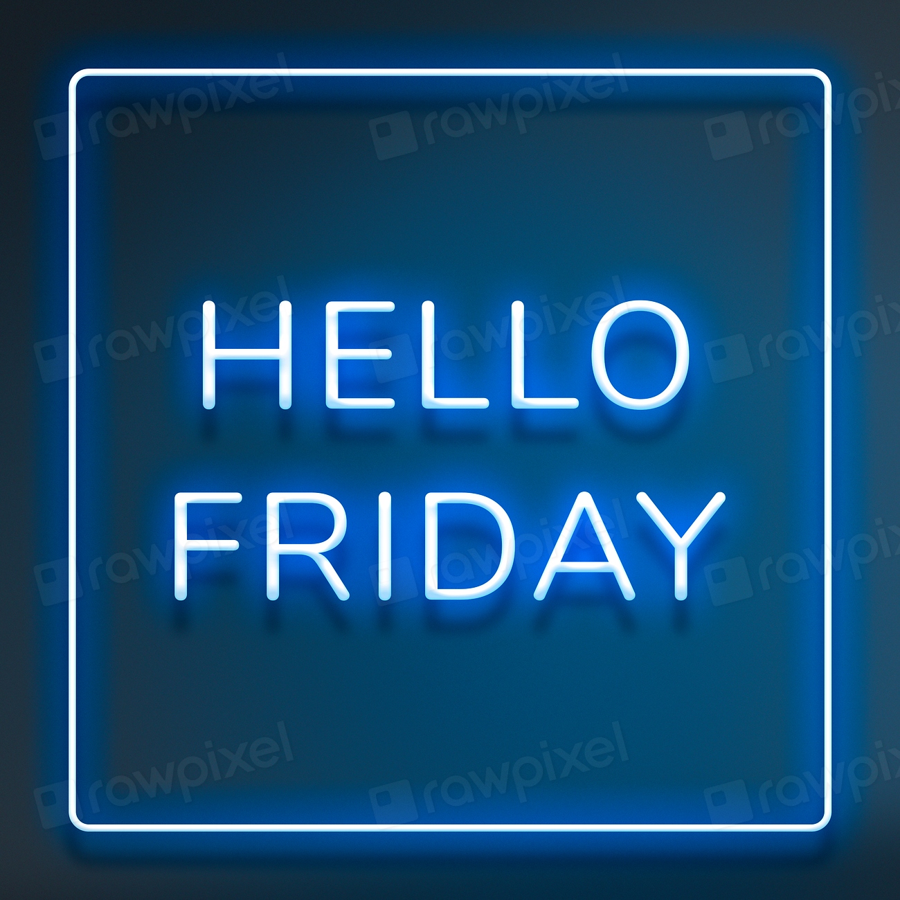 Neon Hello Friday blue text | Free Photo - rawpixel