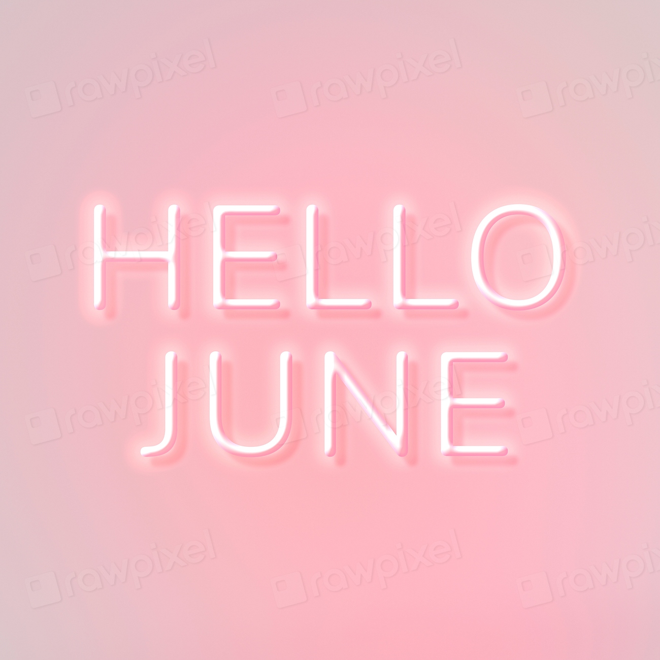 Glowing neon Hello June typography | Free Photo - rawpixel