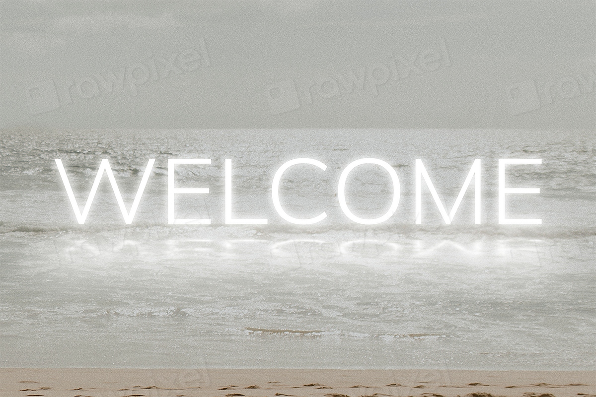White welcome psd neon glow | Premium PSD - rawpixel