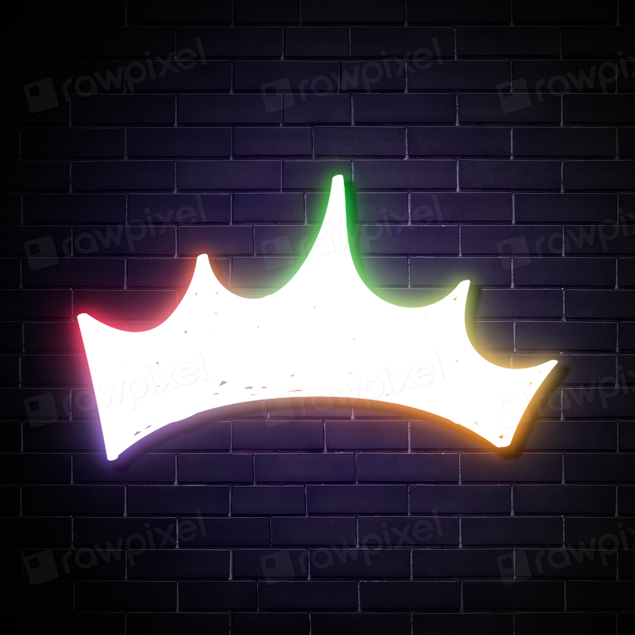 Rainbow led light crown doodle | Free Photo - rawpixel