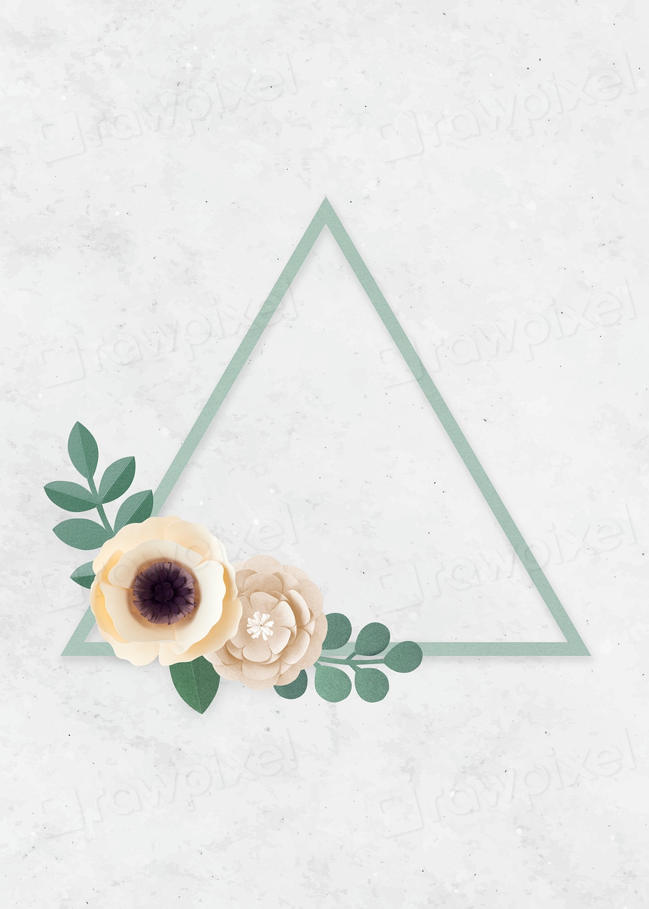 Triangle paper craft flower badge | Free PSD - rawpixel