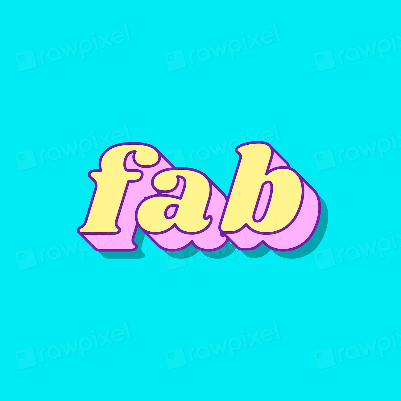 Fab word bright typography vector | Free Vector - rawpixel