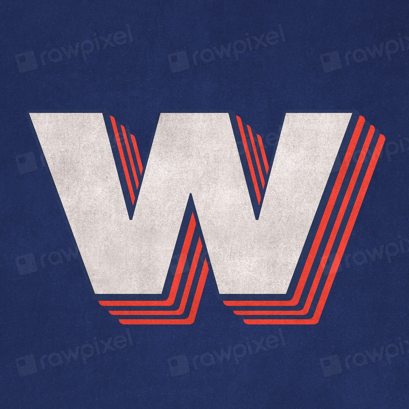 Letter w layered text effect | Free PSD - rawpixel
