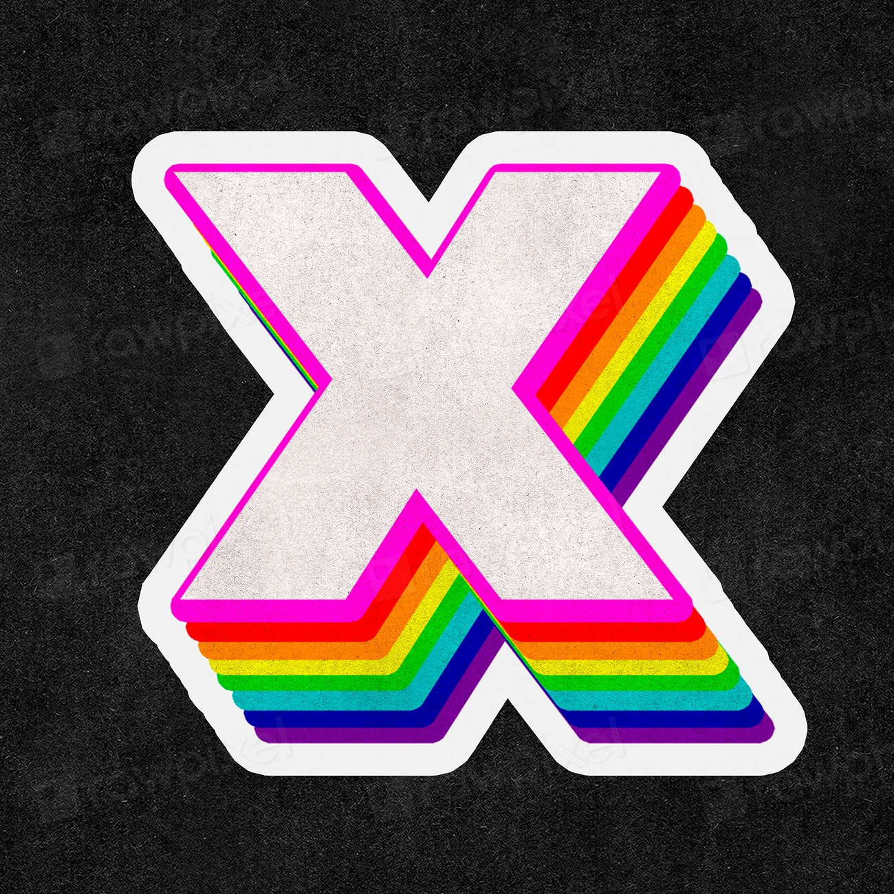 Letter x psd rainbow typography | Free PSD - rawpixel