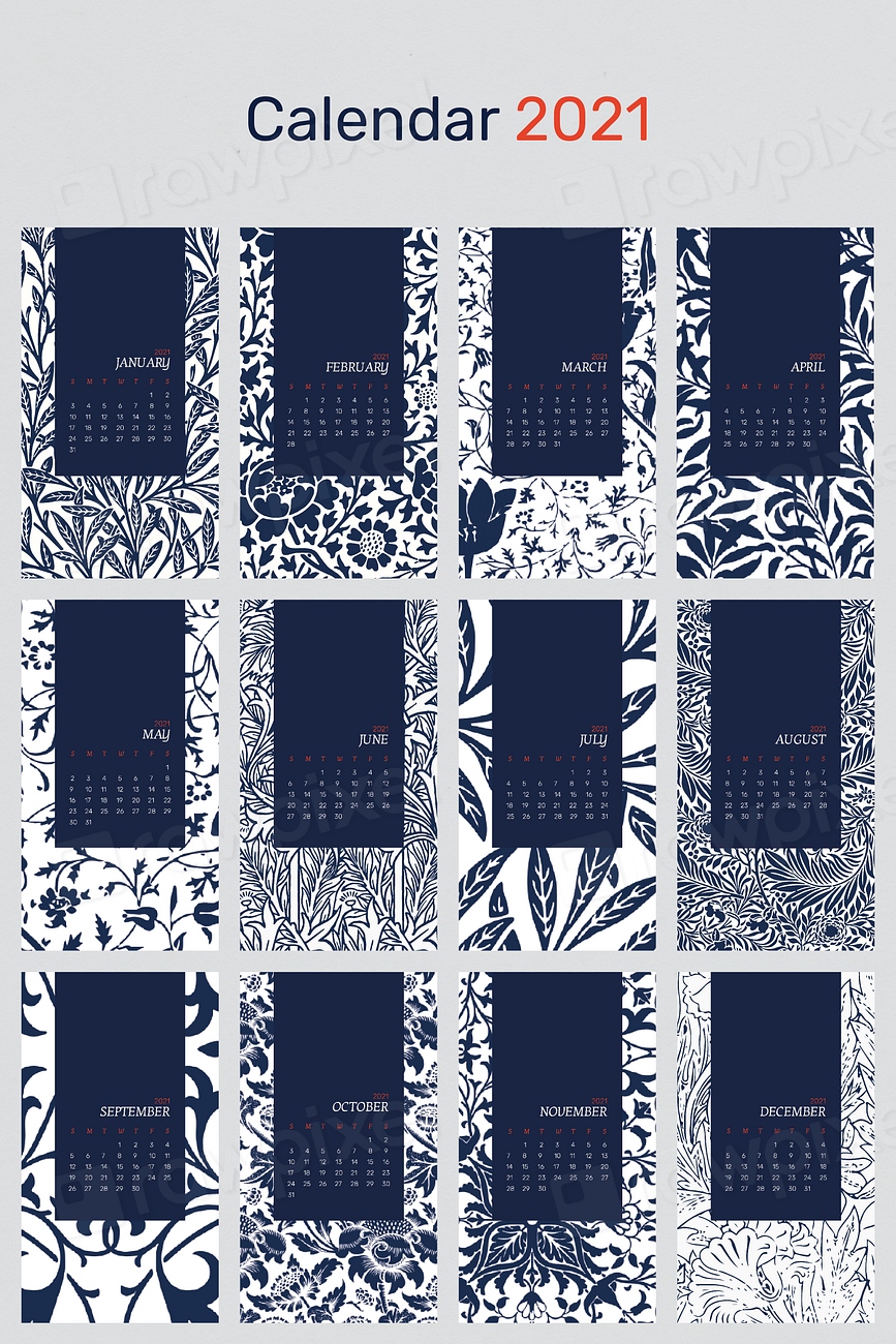 Calendar 2021 editable template psd | Premium PSD - rawpixel