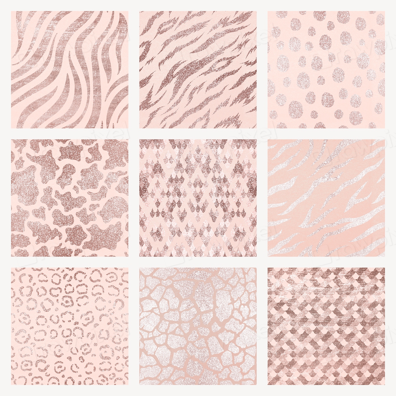 Pink animal print patterns set | Premium PSD - rawpixel