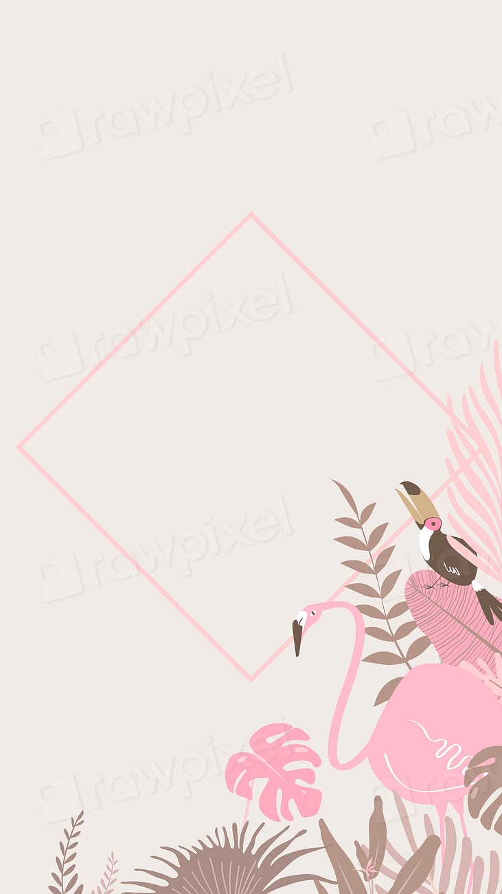 Pink botanical frame with tropical | Premium Vector - rawpixel