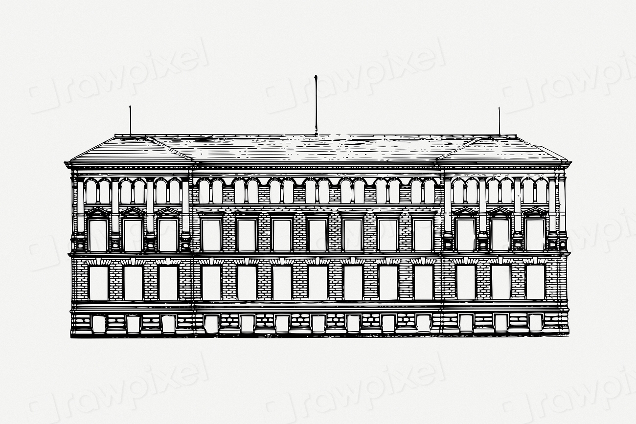 Vintage building, architecture vector illustration | Free PSD ...
