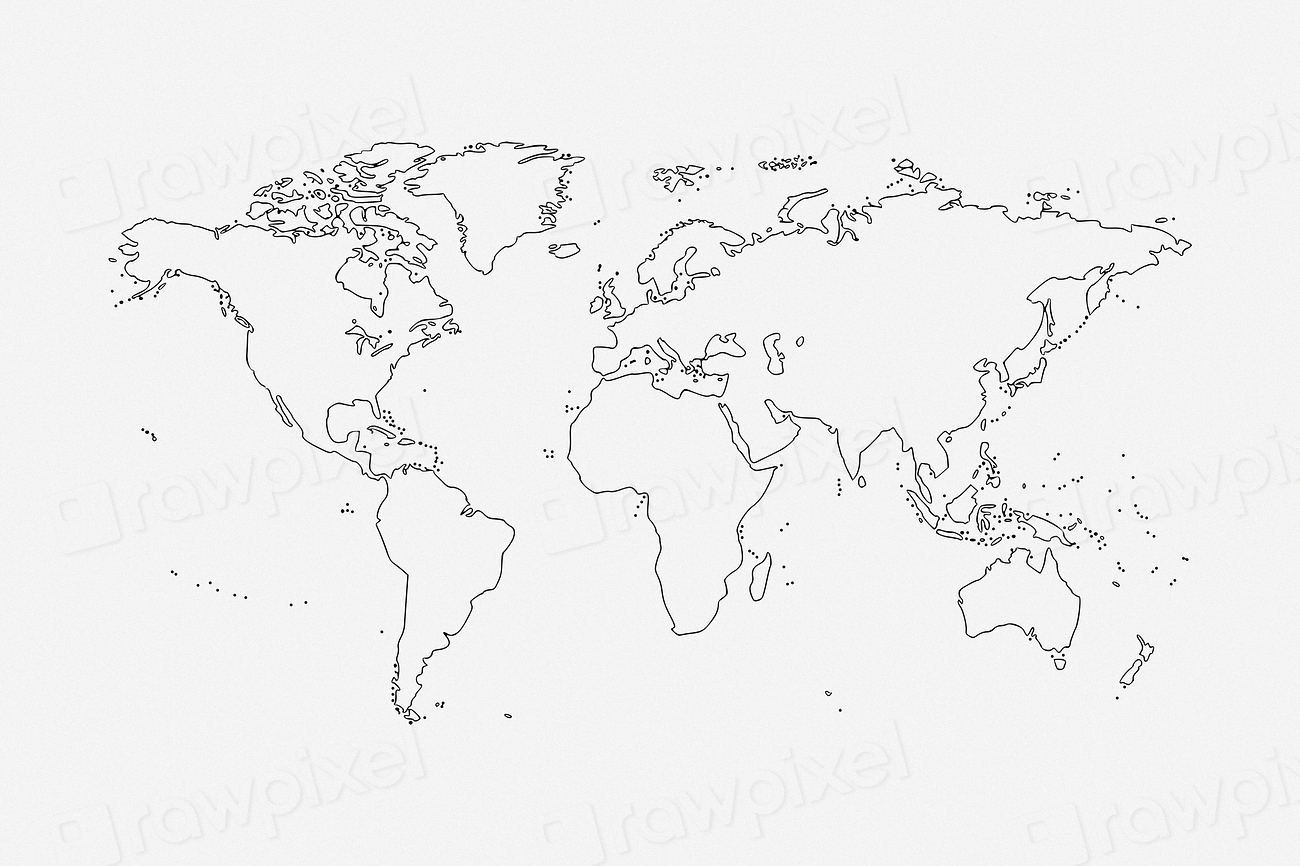 World map line art, geography | Free Photo - rawpixel