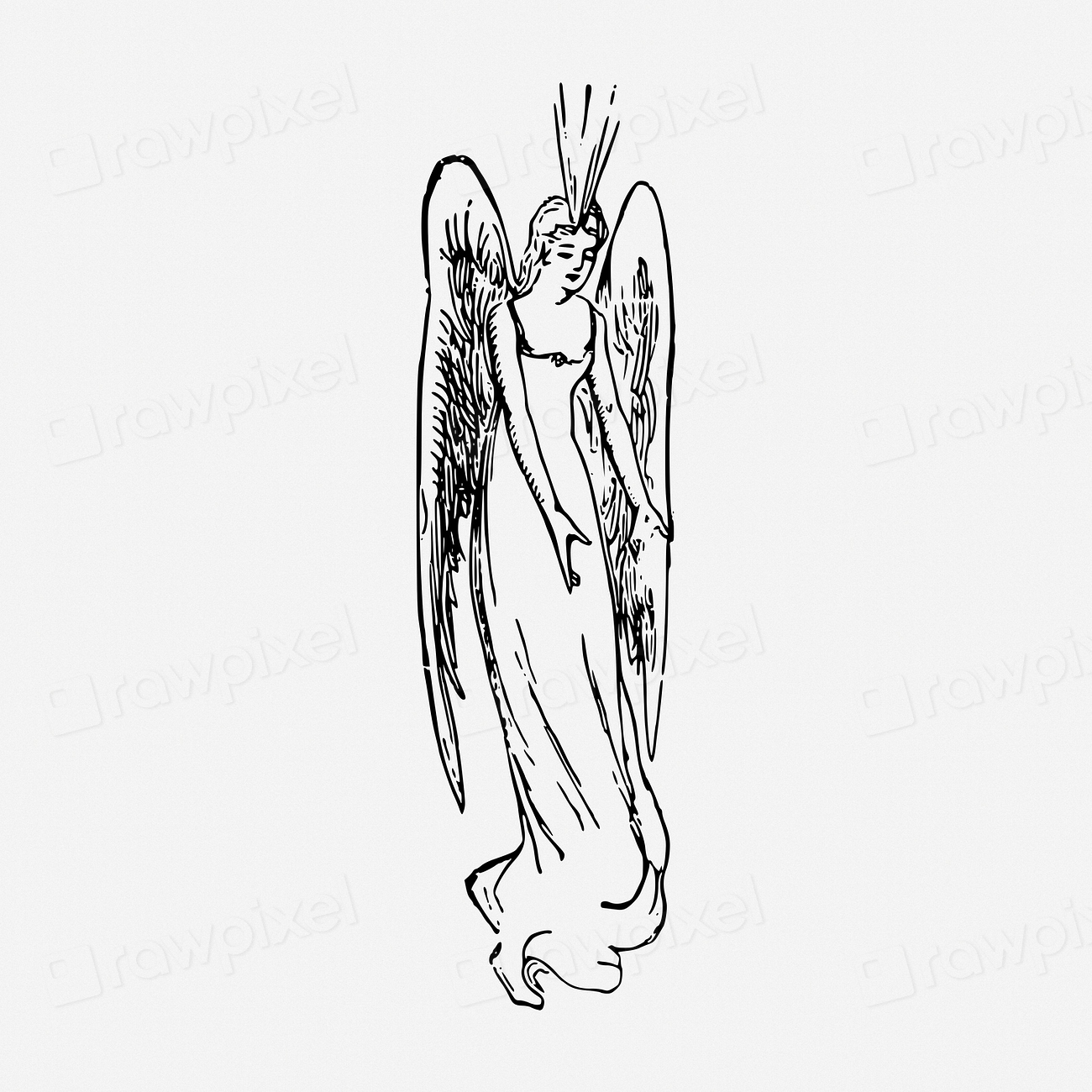 Angel drawing, religious vintage illustration | Free Photo Illustration ...