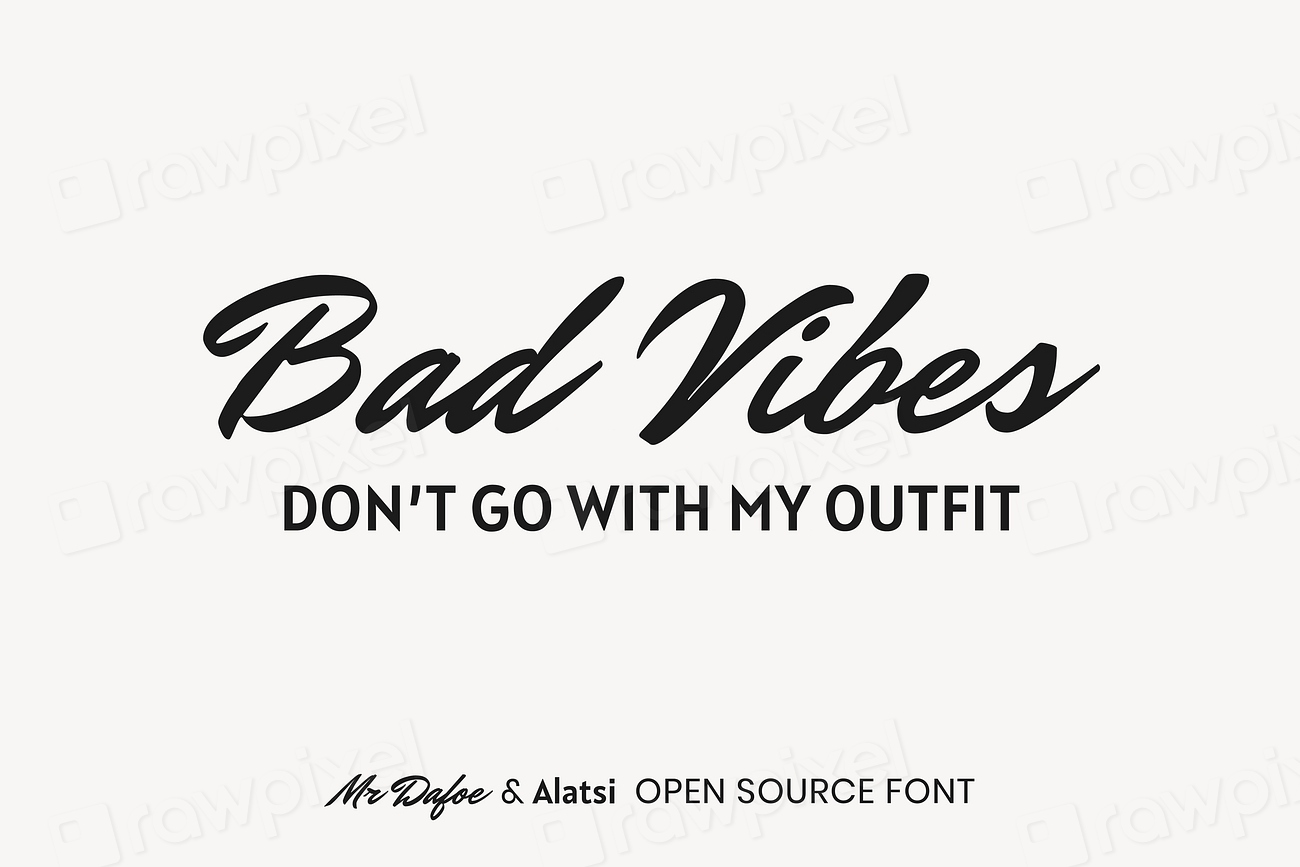 Mr Dafoe & Alatsi open | Free Font Add-on - rawpixel