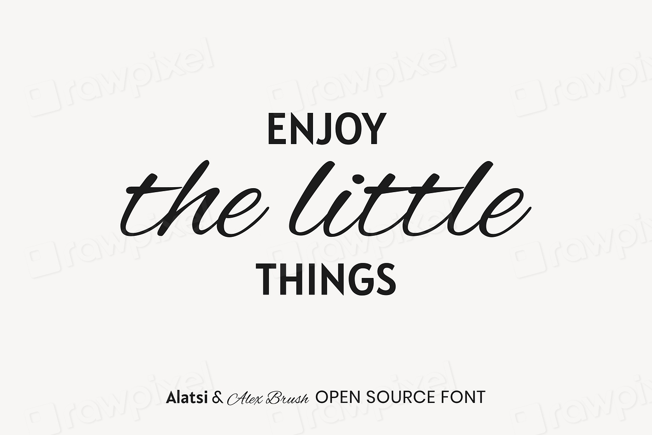 Alatsi & Alex Brush open | Free Font Add-on - rawpixel