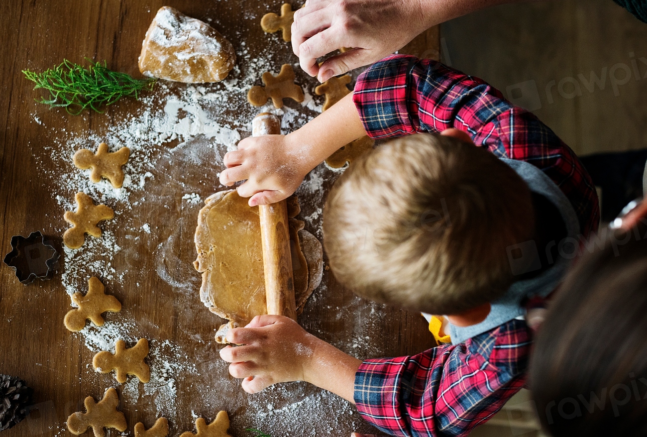 Boy making gingerbread cookies | Free Photo - rawpixel