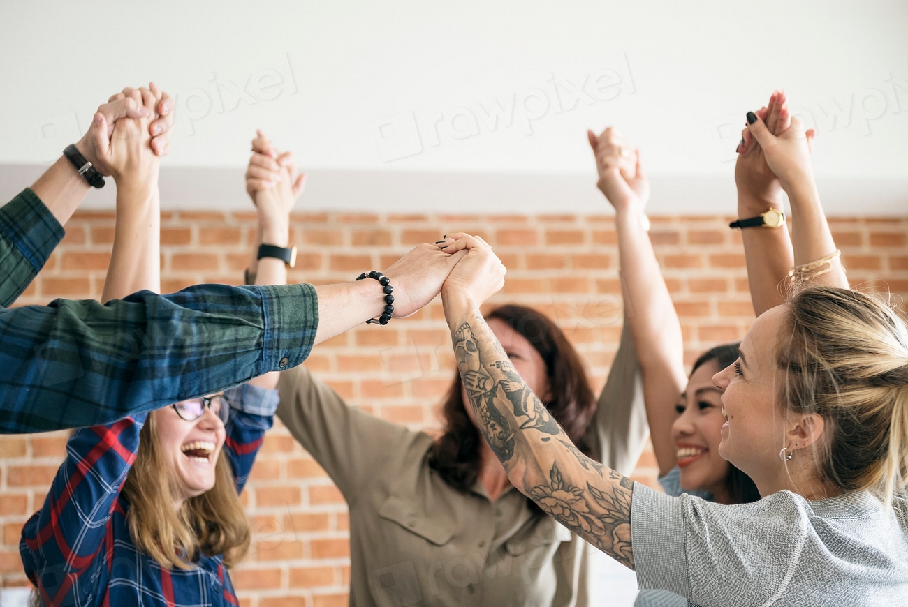 Business team raising their hands | Premium Photo - rawpixel