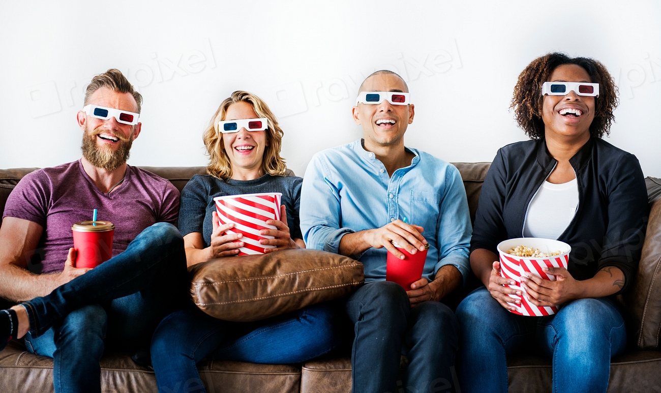 Group of friends watching movie | Premium Photo - rawpixel