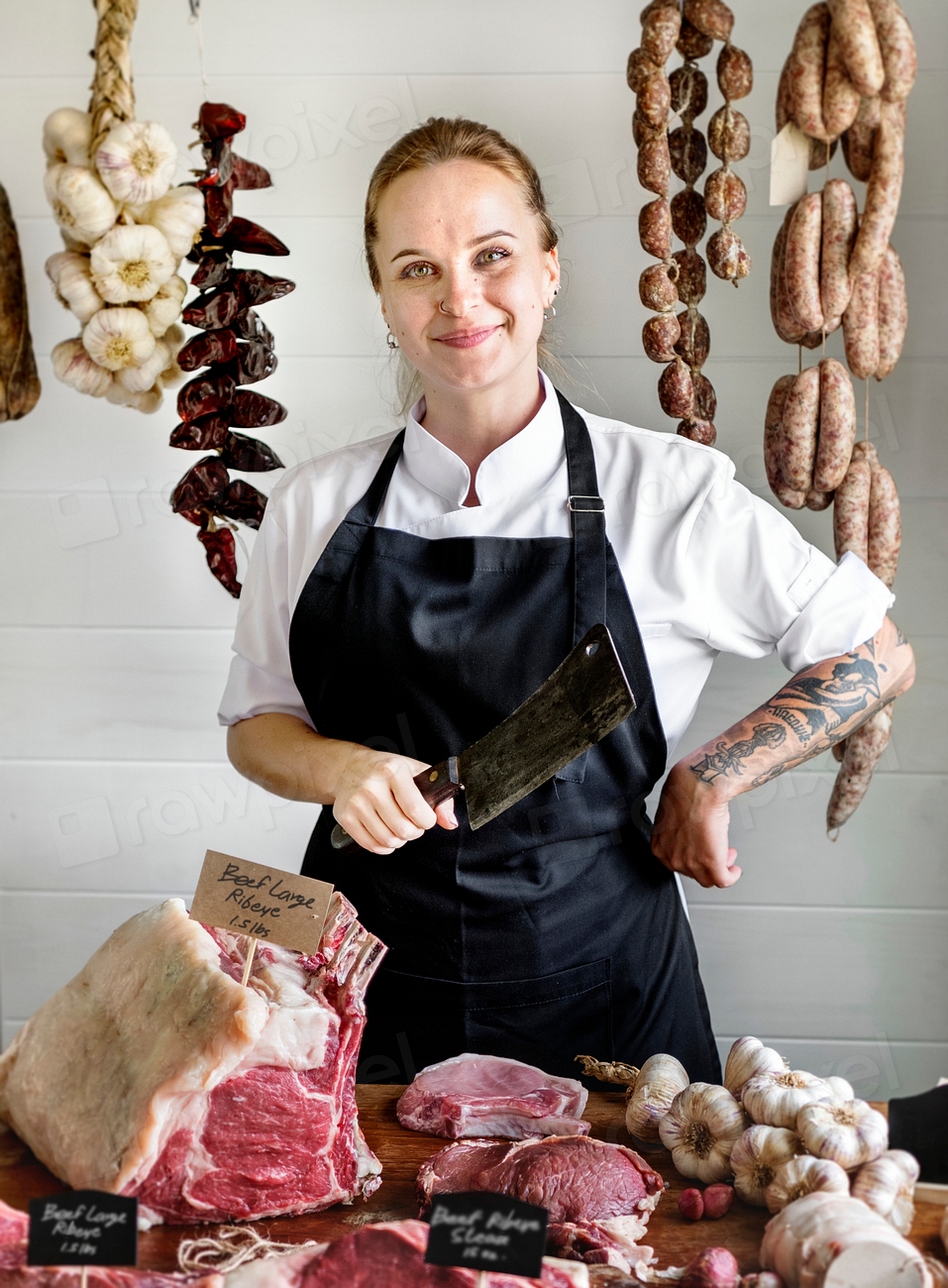 Butcher selling meat butcher shop | Premium Photo - rawpixel