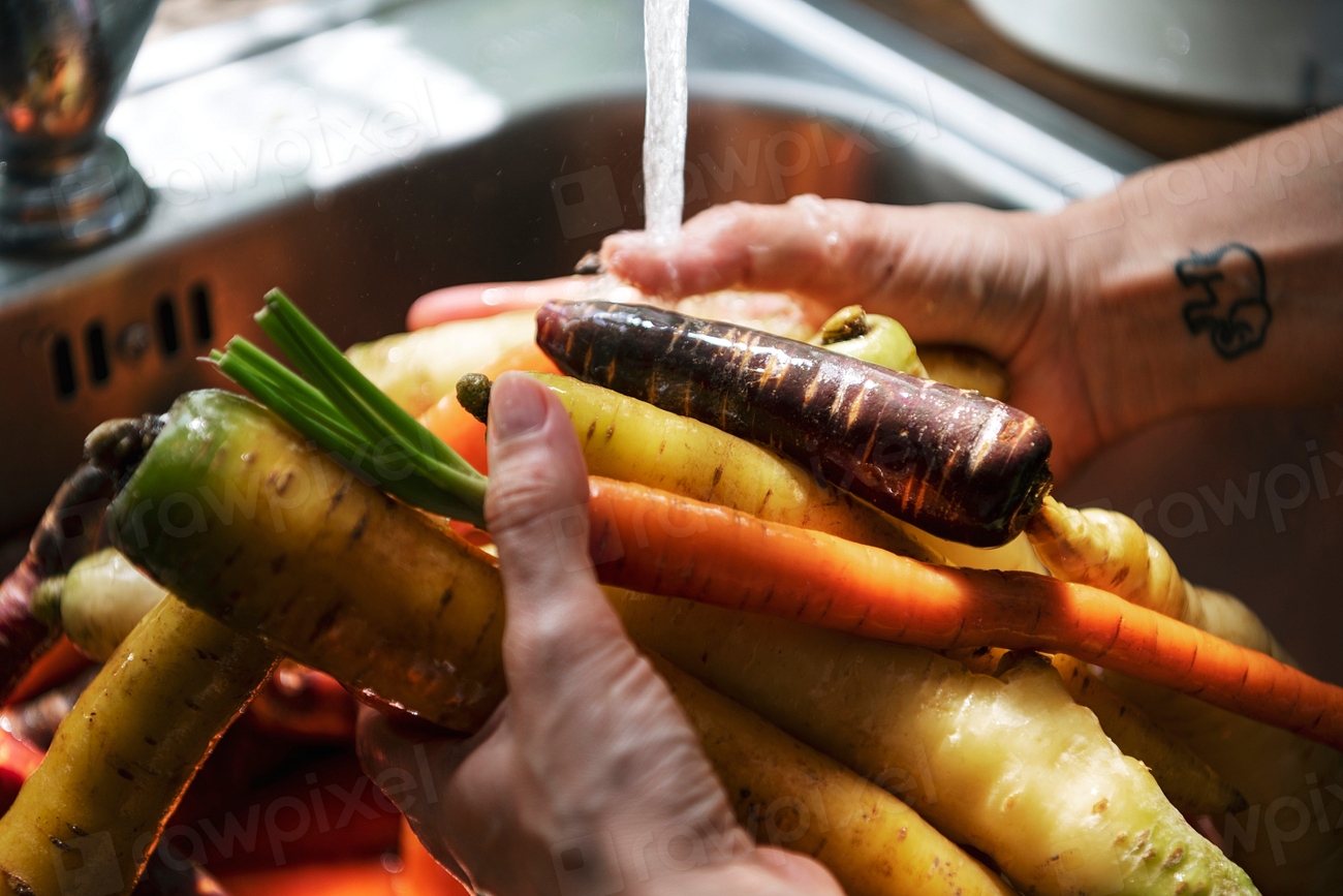 Chef cleaning carrots and turnips | Premium Photo - rawpixel