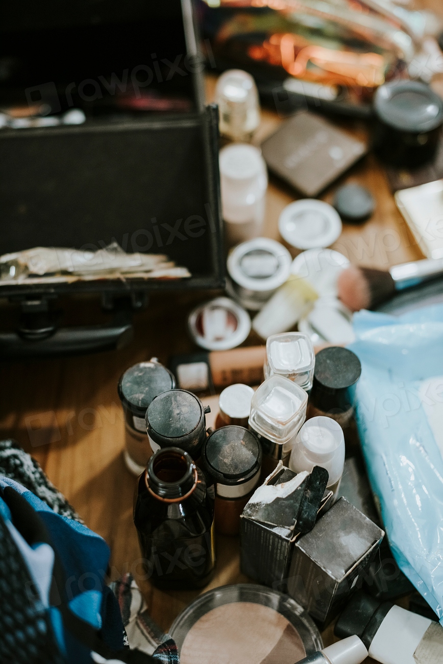 Messy desk with cosmetic products | Premium Photo - rawpixel