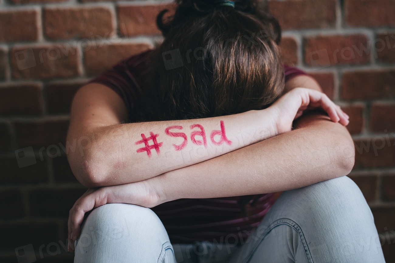 Girl hashtag sad written her | Premium Photo - rawpixel