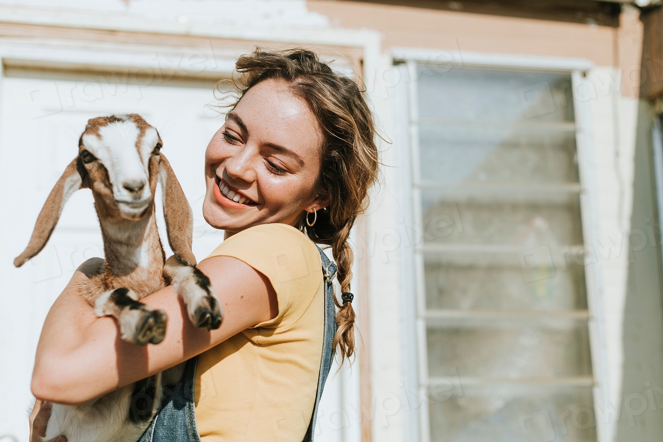 Portrait beautiful young woman goat | Premium Photo - rawpixel