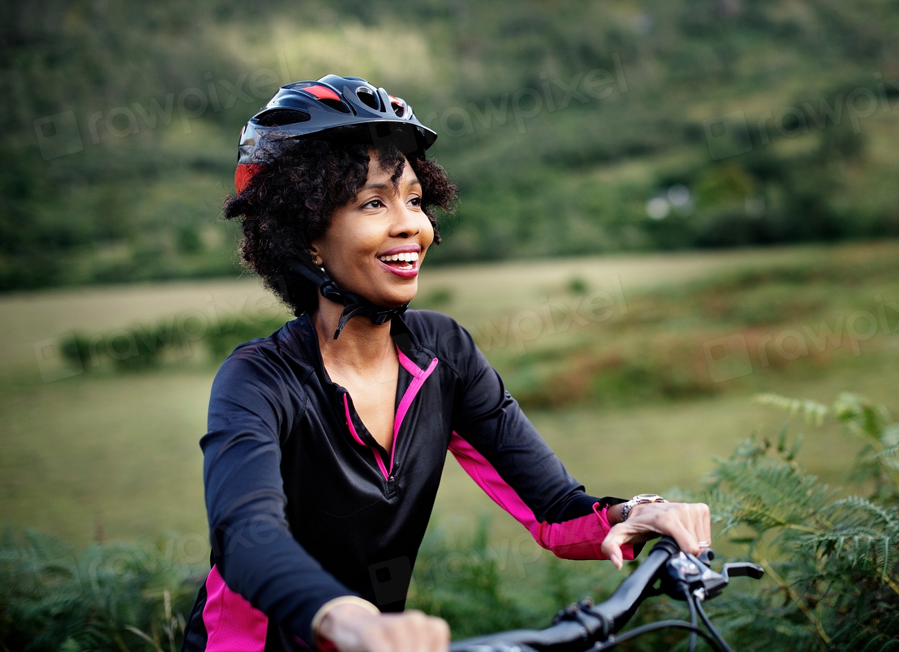 Cheerful female cyclist enjoying bike | Premium Photo - rawpixel