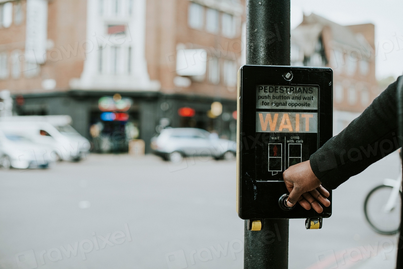 Man waiting pedestrian crossing sign | Premium Photo - rawpixel